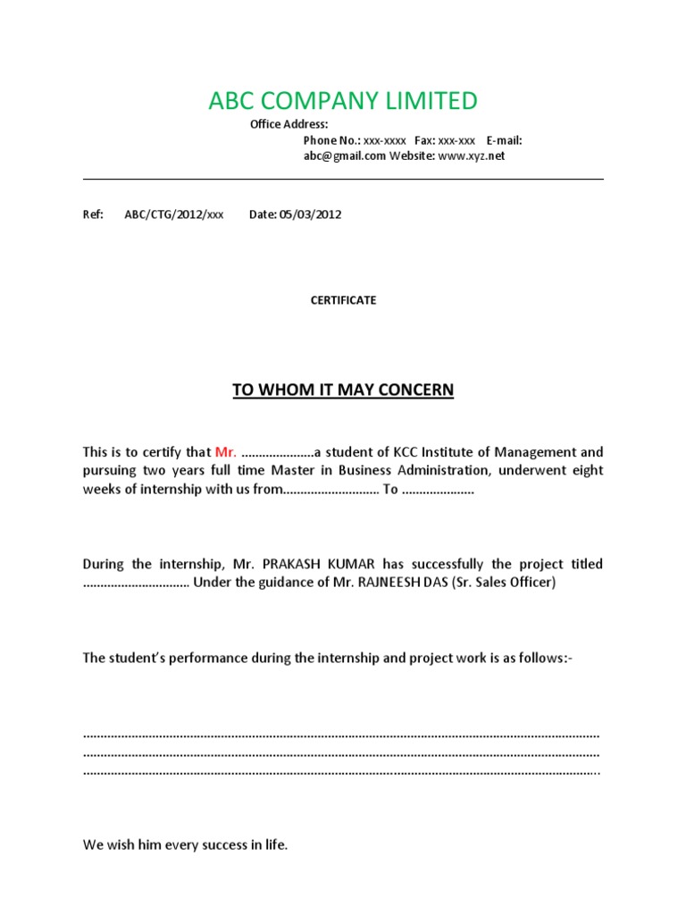Sip Certificate Format | PDF