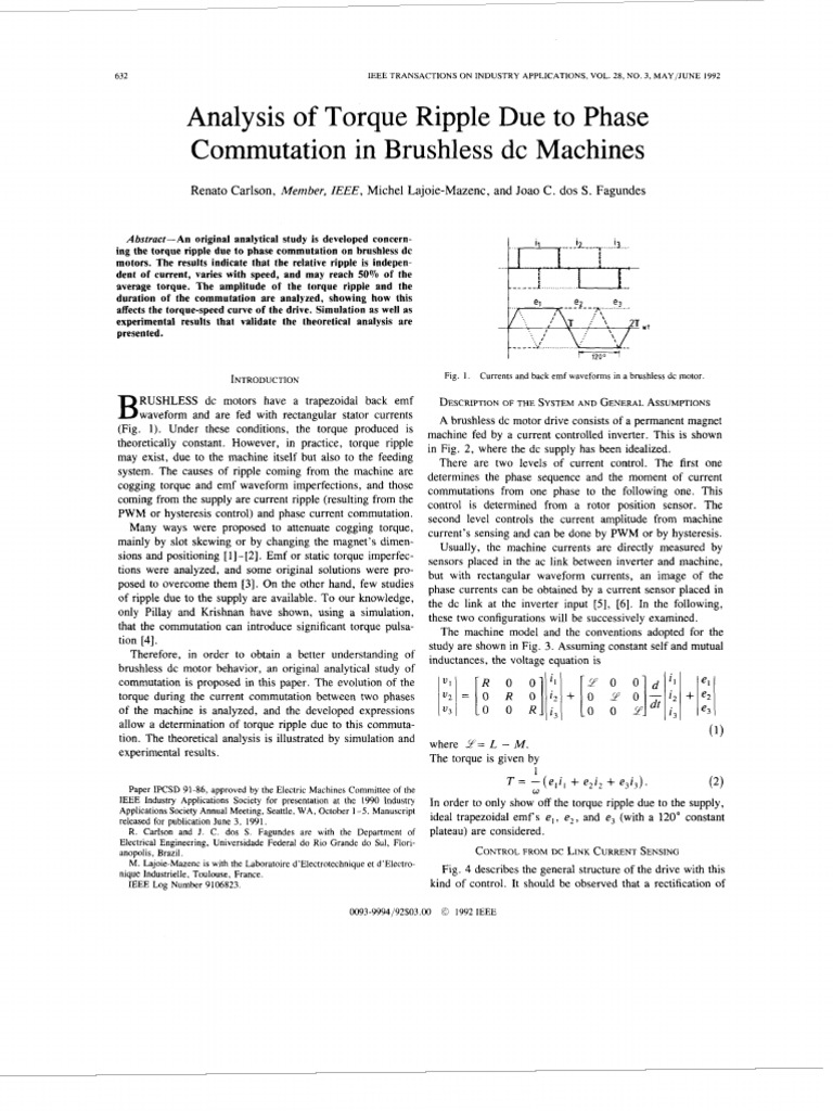 Analysis of Torque Ripple Due To Phase Commutation in Brushless DC ...