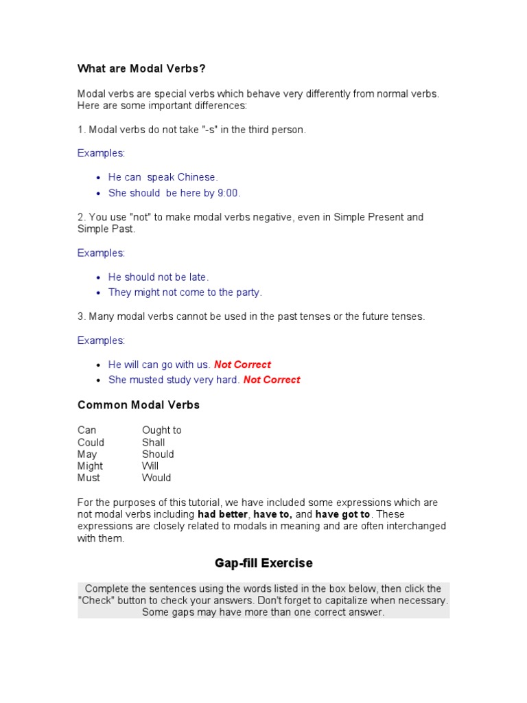 What Are Modal Verbs?: Examples: He Can Speak Chinese. She Should Be ...