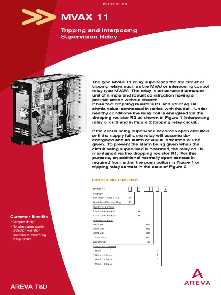 Mvax 11: Tripping and Interposing Supervision Relay | PDF | Relay ...