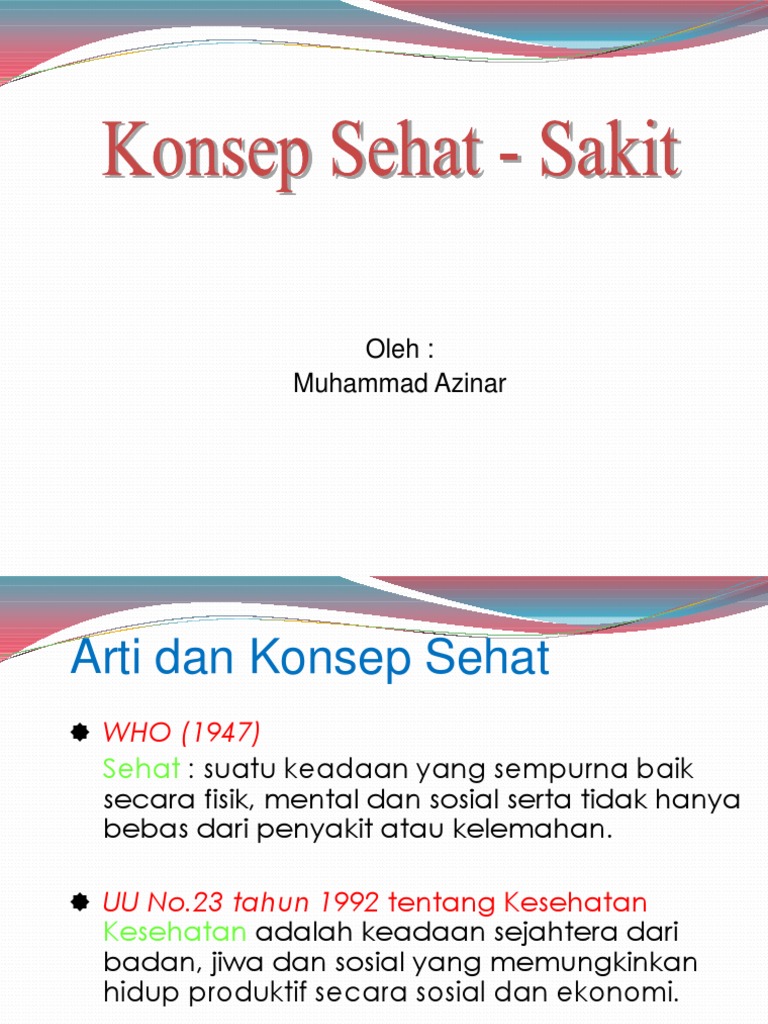 Konsep Sehat Sakit | PDF