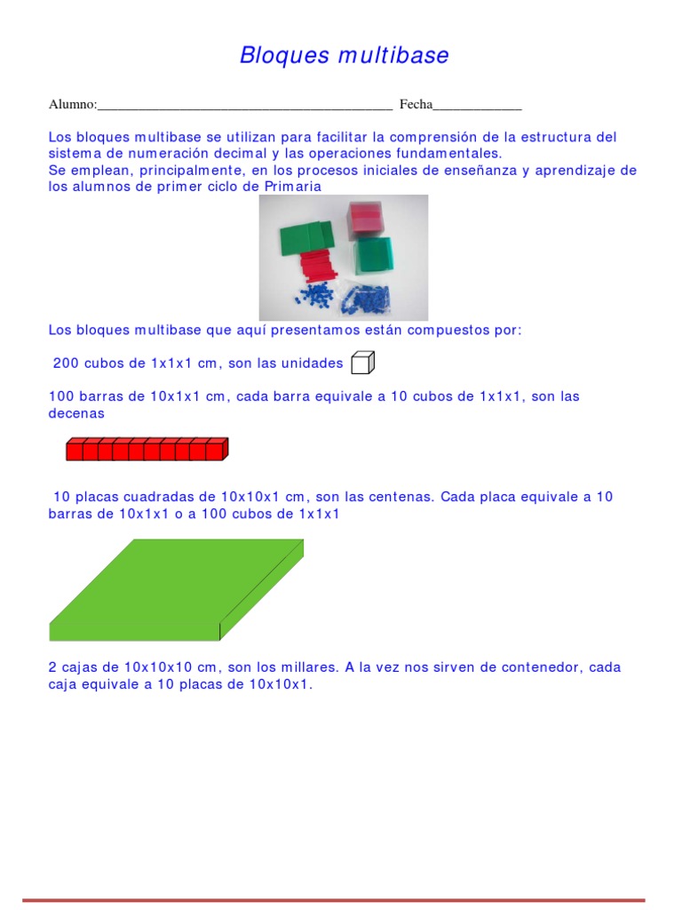 Act Bloques Multibase | PDF | Sustracción | División (Matemáticas)