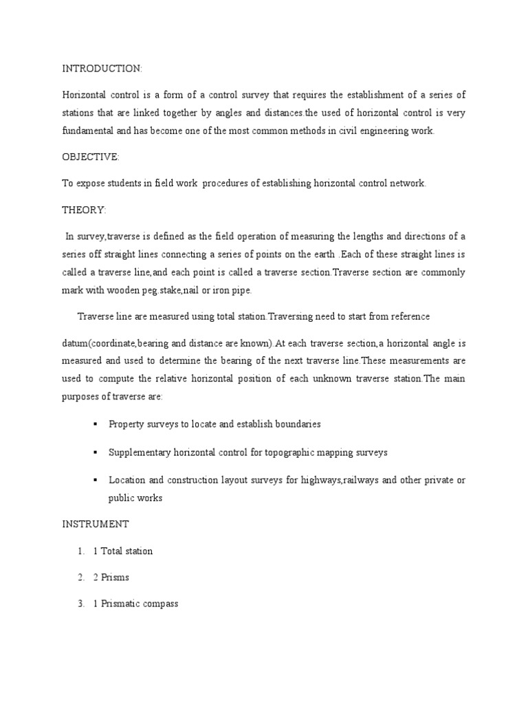 Traverse Report (2) | Surveying | Observational Error