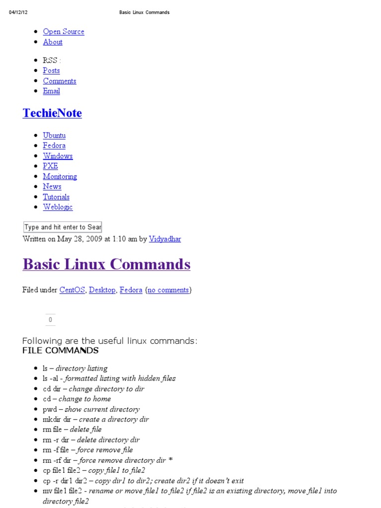 Basic Linux Commands | Download Free PDF | Linux | Ubuntu (Operating System)
