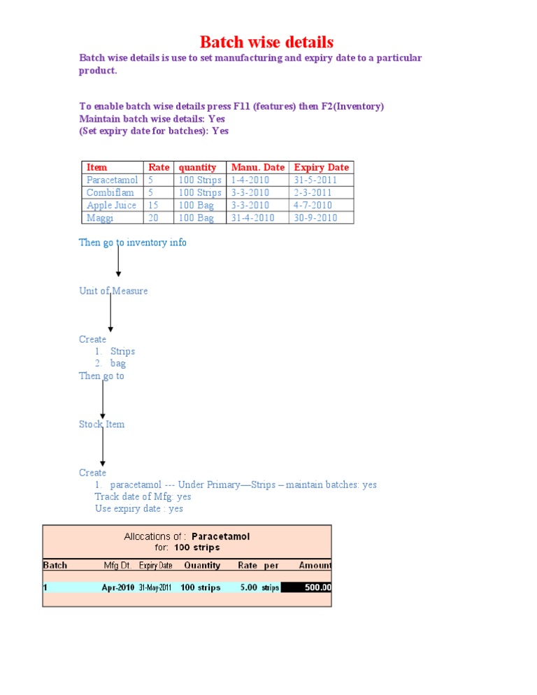 Batch Wise Details | PDF