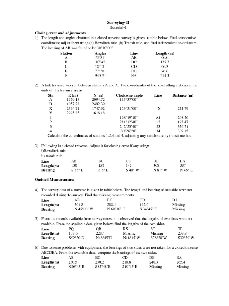 Surveying Tutorial - Traversing | PDF | Surveying | Scientific Observation