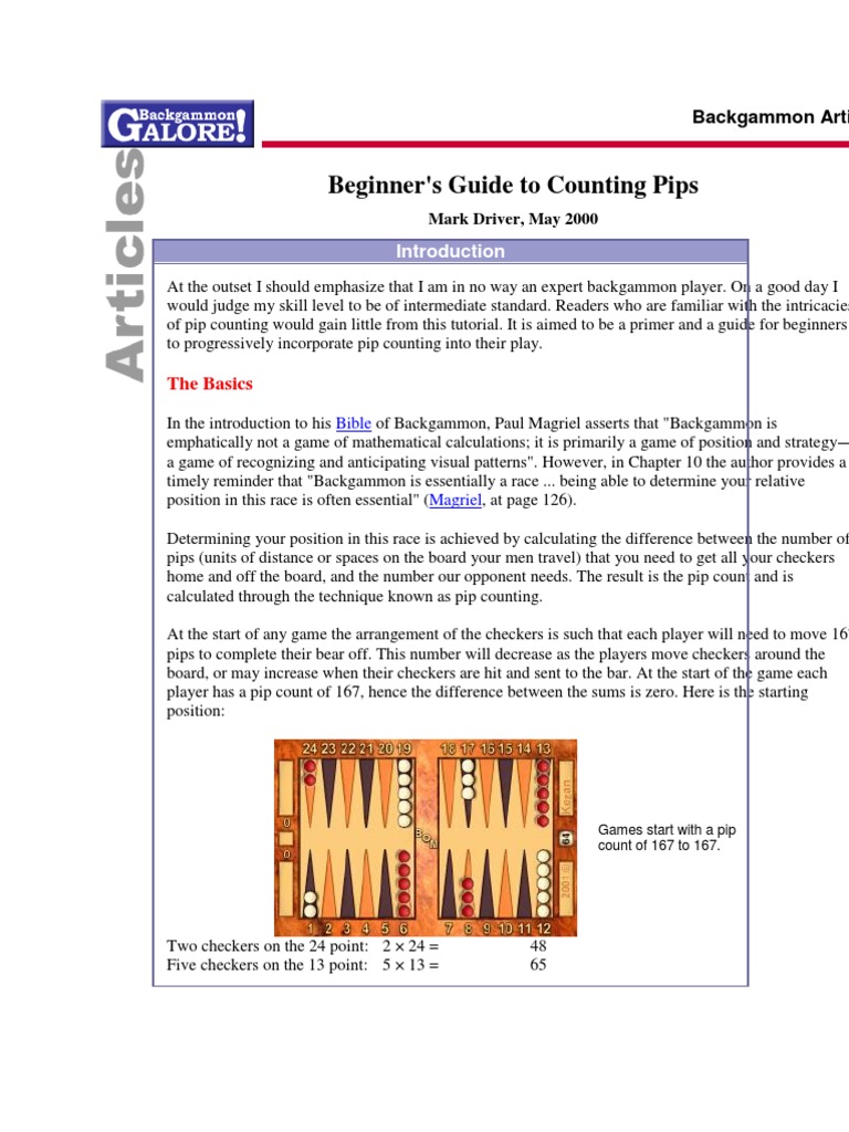 Beginner's Guide To Counting Pips | PDF | Multiplication | Teaching Mathematics