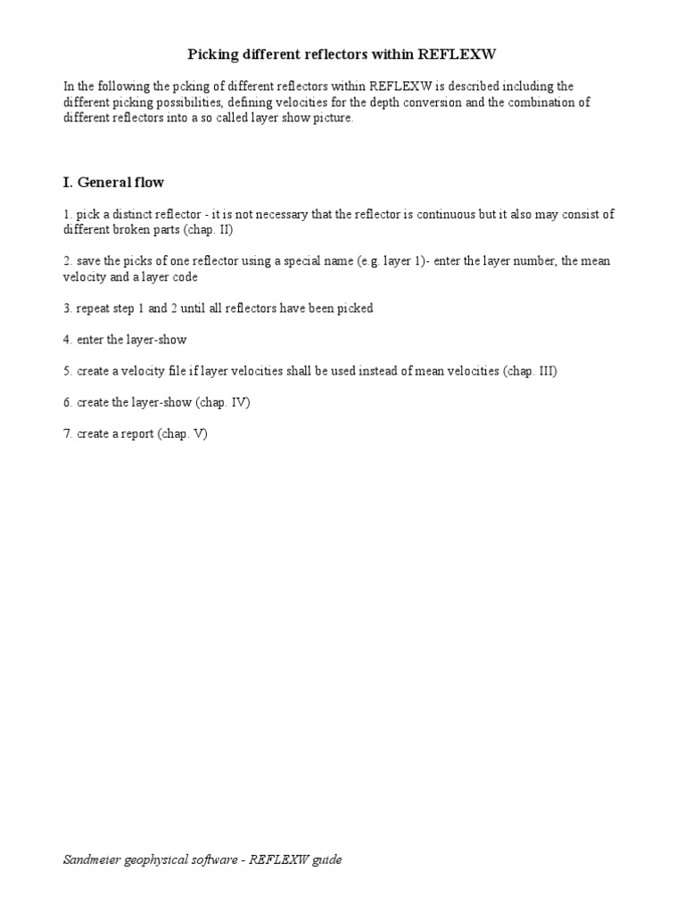 Picking Different Reflectors Within REFLEXW: Sandmeier Geophysical ...