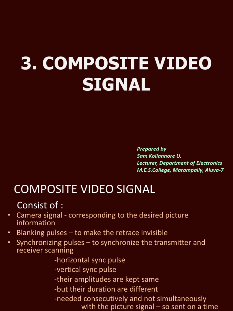 Understanding Composite Video Signals | PDF | Video | Broadcast Engineering