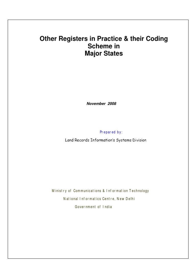 Different Types of Land Records Maintained Throughout India Regarding ...