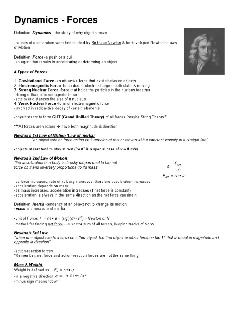 Forces and Motion: A Comprehensive Overview of Newton's Laws, Types of ...