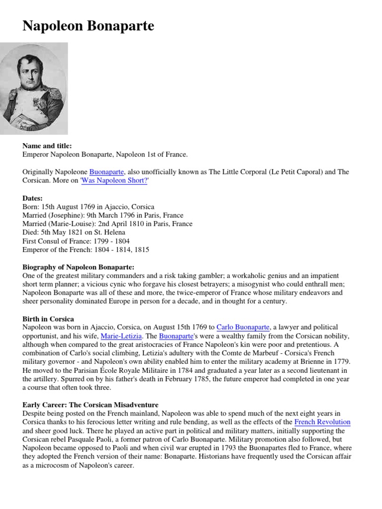 Napoleon Bonaparte | PDF | House Of Bonaparte | Napoleon
