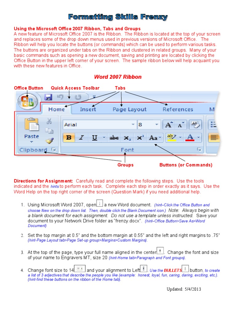 Formatting Skills Frenzy | PDF | Software | Text