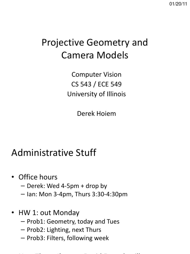 Basic Mathematics of Projection | PDF | Aperture | Line (Geometry)