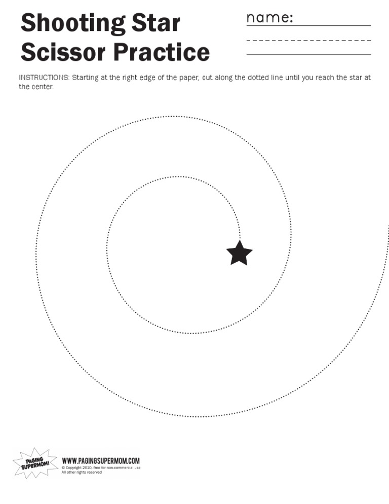 Scissor Practice: Shooting Star Cutouts | PDF