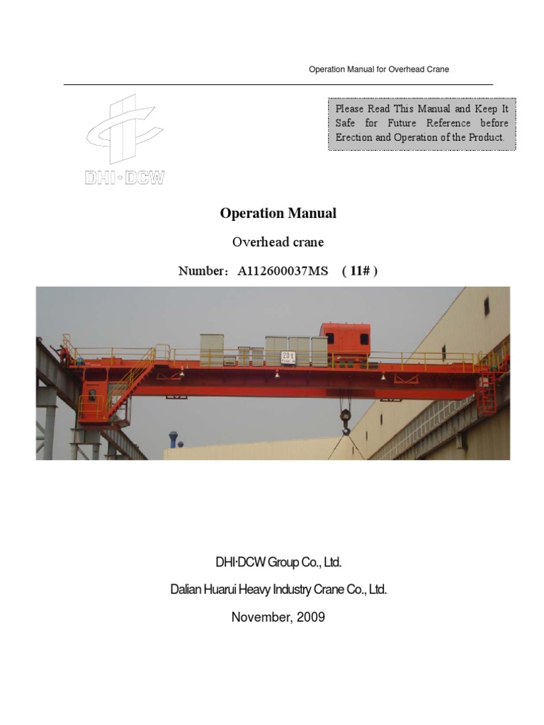 11# EOT Crane Operation Manual | PDF | Crane (Machine) | Screw