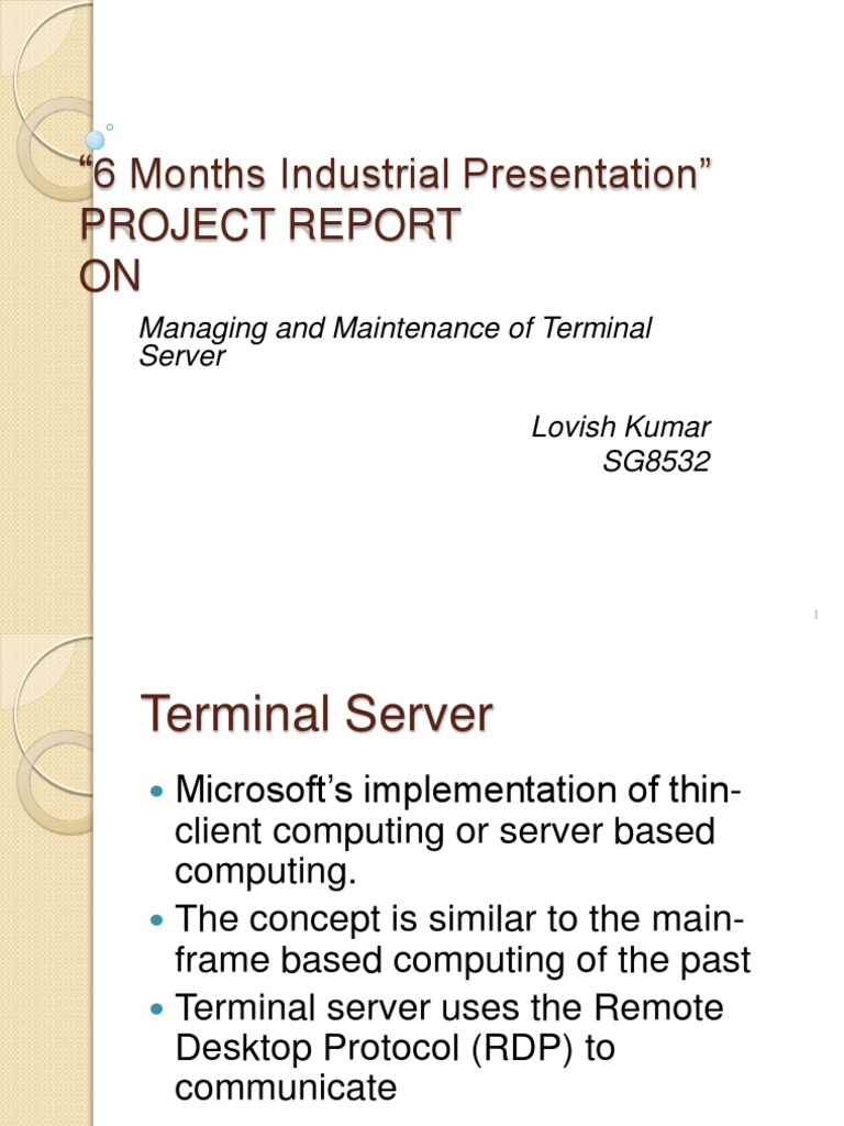 Managing Terminal Server Installation, Configuration & Troubleshooting ...