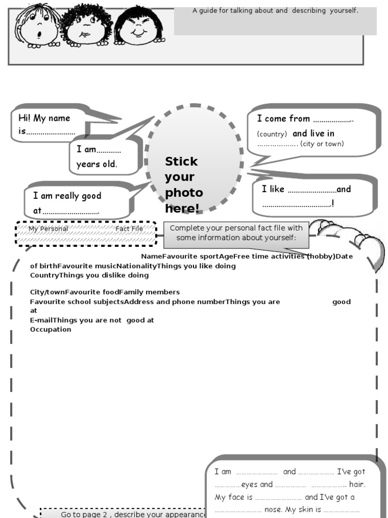 Stick Your Photo Here!: Complete Your Personal Fact File With Some ...