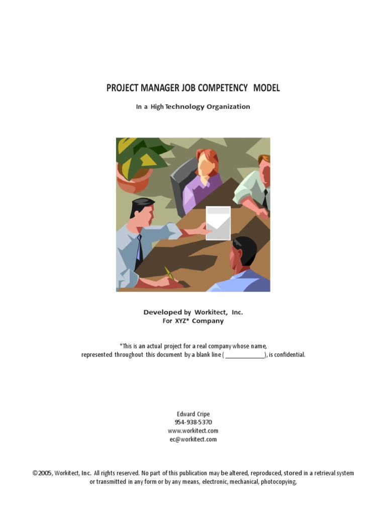 Project Manager Job Competency Model: in A High Technology Organization ...