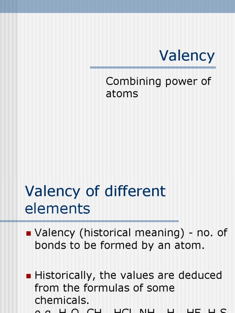 Valency | PDF | Valence (Chemistry) | Aluminium