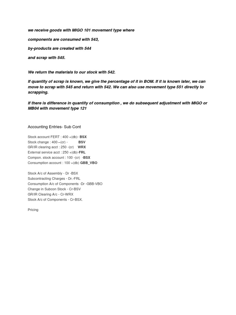 We Receive Goods With MIGO 101 Movement Type Where | PDF | Delivery ...