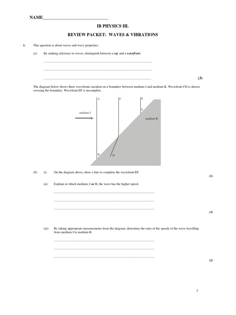 IB Physics Review-Waves | PDF | Wavelength | Waves