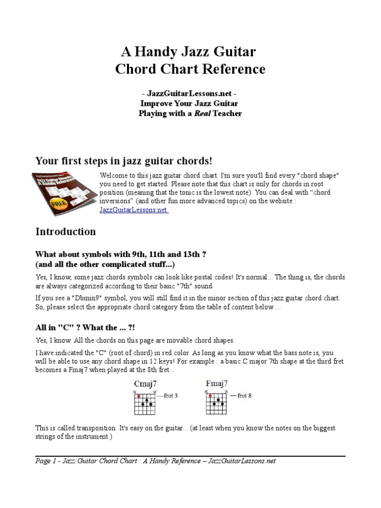 Jazz Guitar Chords Reference | PDF | Chord (Music) | Guitars