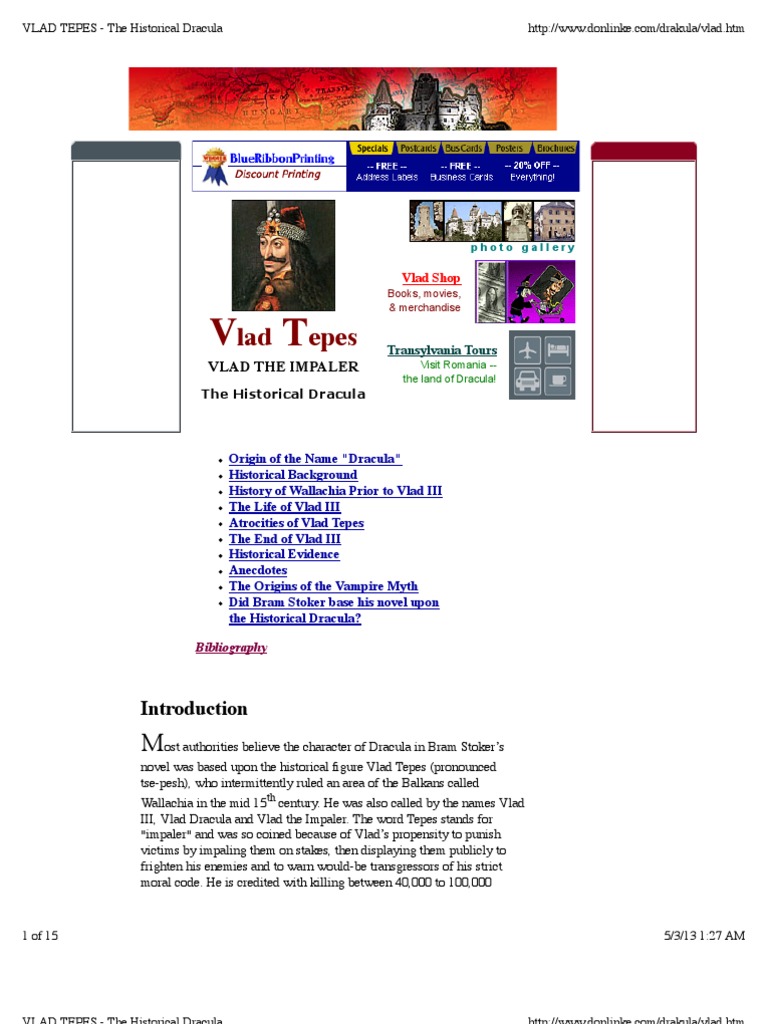 The Historical Dracula: Vlad Tepes | PDF | Vlad The Impaler | Dracula