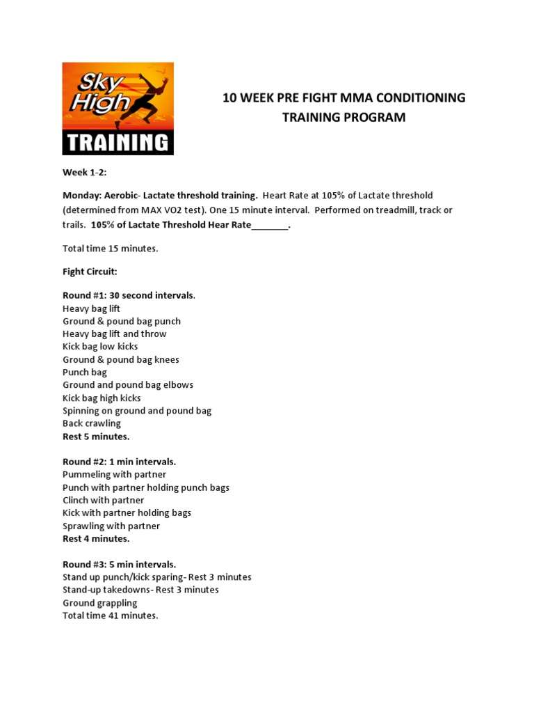 10 Week Mma Training Program | PDF