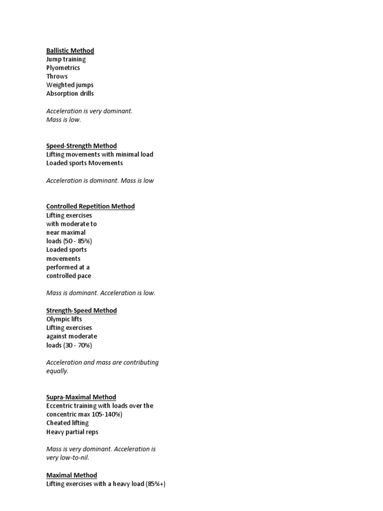 Ballistic Method | PDF | Physical Exercise | Self Care