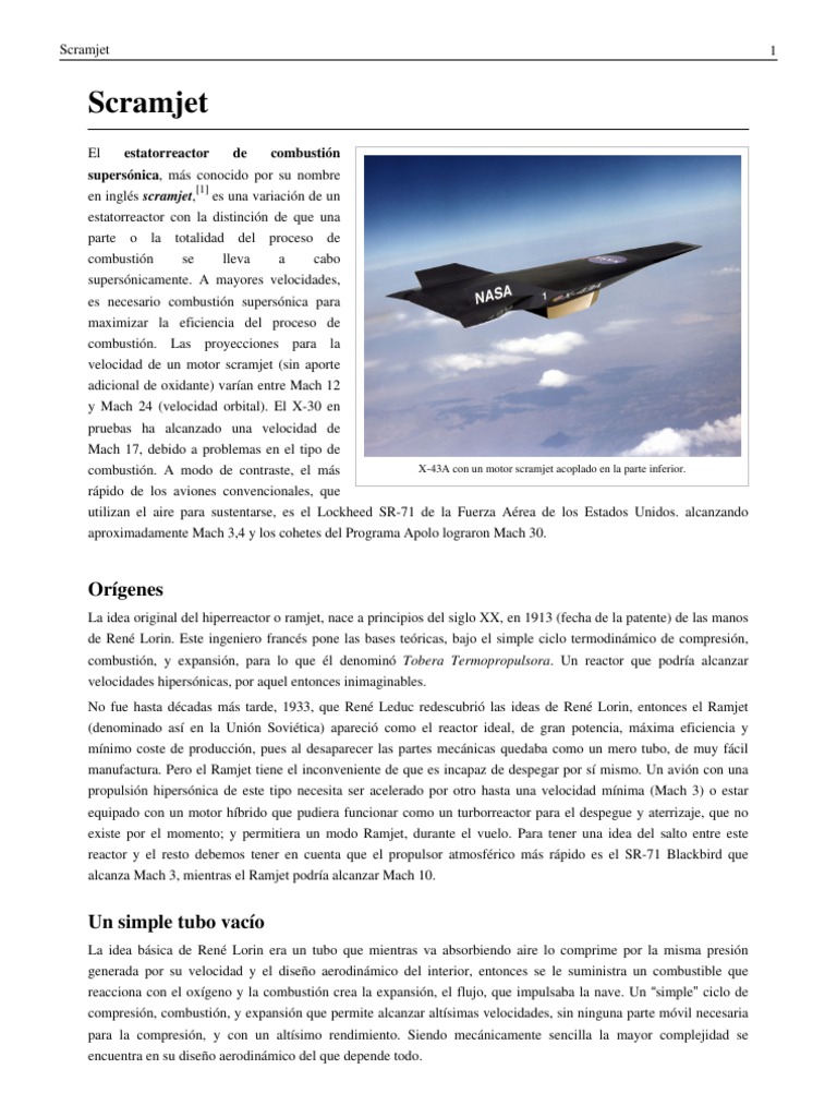 Scramjet | PDF | Aviación | Aeroespacial