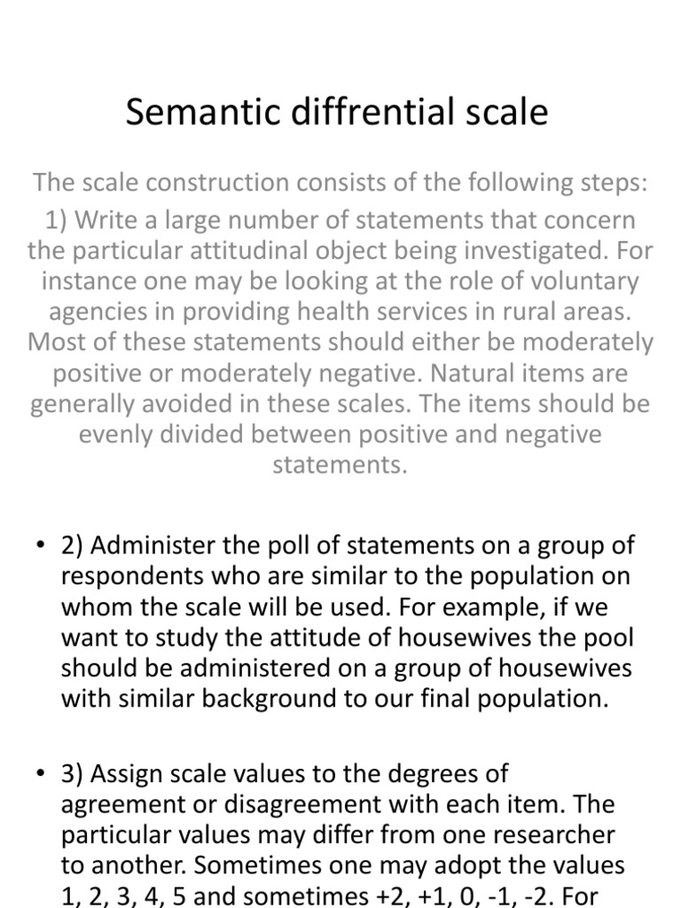 Semantic Diffrential Scale | PDF | Level Of Measurement | Attitude ...