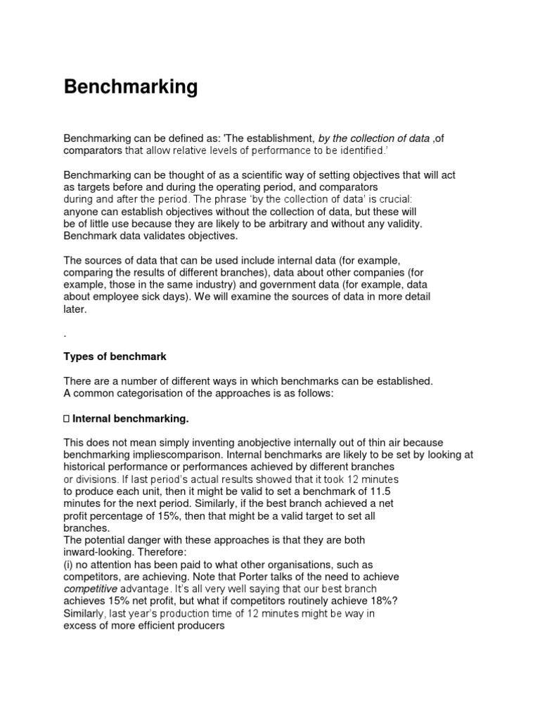 Bench Marking | PDF | Benchmarking | Competition