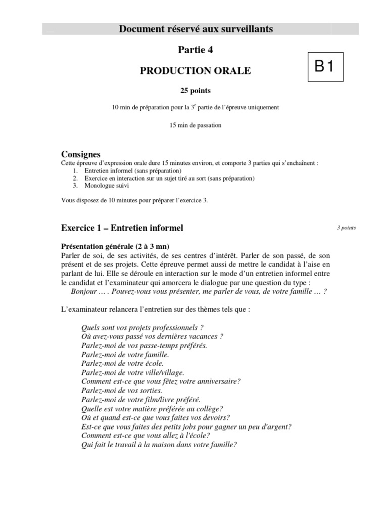 B1 Production Orale | PDF | Légumes | Pauvreté