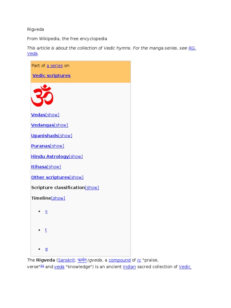 Rigveda Pdf Vedas Hindu Texts