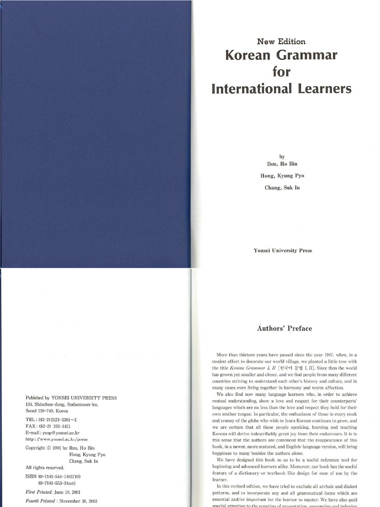 Korean Grammar For International Learners | PDF