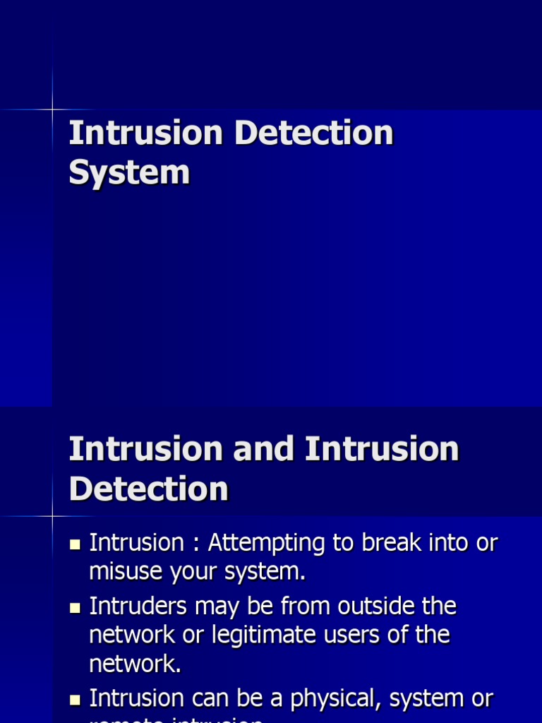 Intrusion Detection System Overview | PDF | Information Technology ...