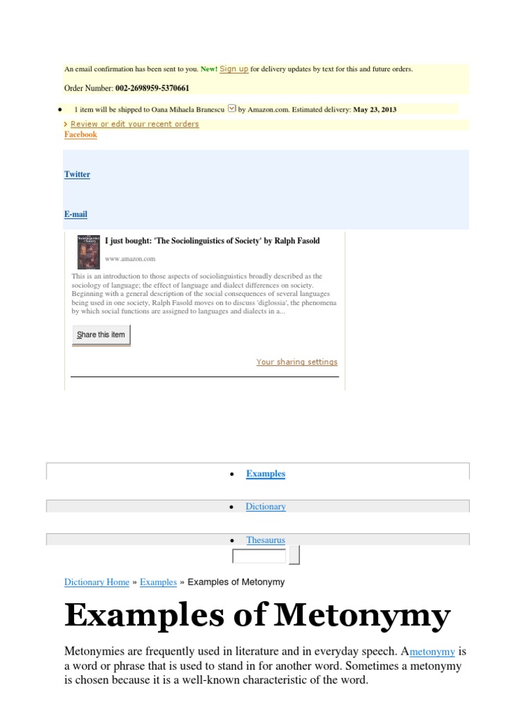 Metonymy | Figures Of Speech | Philology