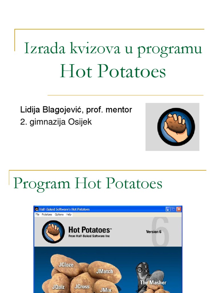 Izrada Kvizova U Programu Hot Potatoes | PDF