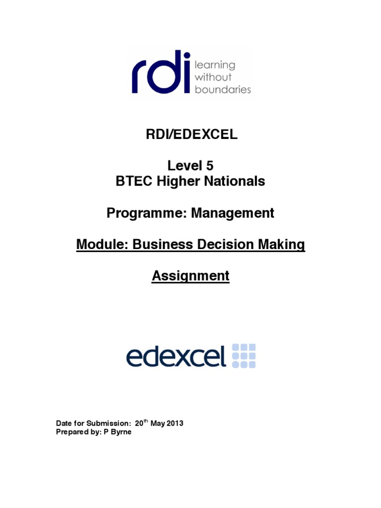 Business Decision Making Assignment Guide | PDF | Information ...