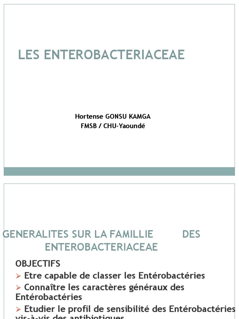 ENTEROBACTERIACEAE | PDF | Escherichia coli | Immunologie