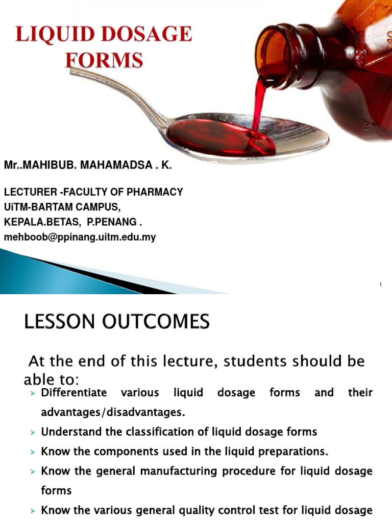 Liquid Dosage Form - Lectr-1 | PDF | Suspension (Chemistry ...