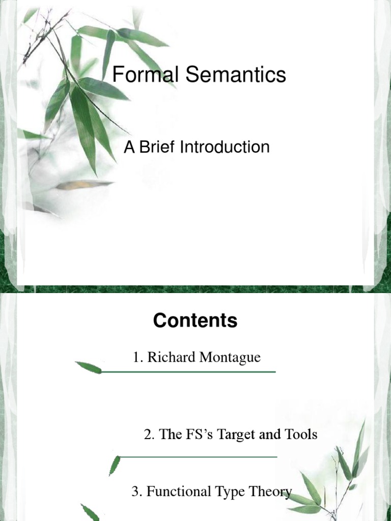 Formal Semantics | PDF | Logic | Semantics