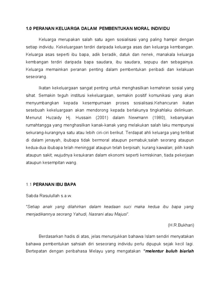 Peranan Keluarga Dalam Pembentukan Moral Individu | PDF