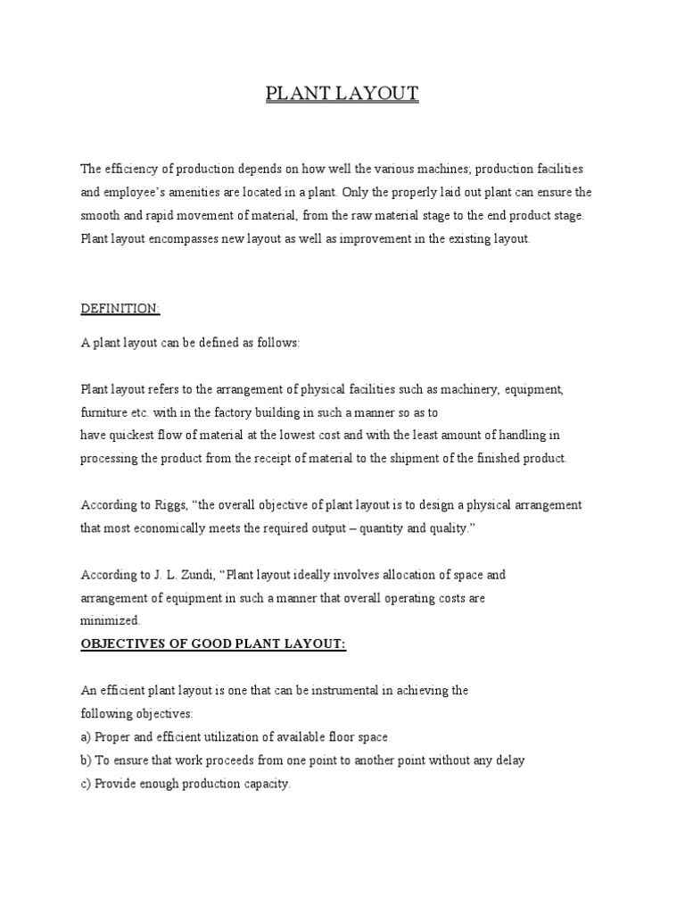 Plant Layout | PDF | Factory | Machines