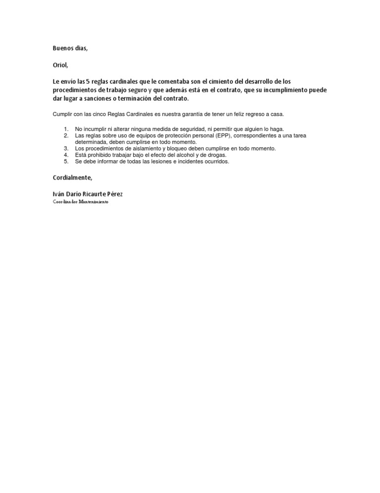 Cinco Reglas Cardinales | PDF