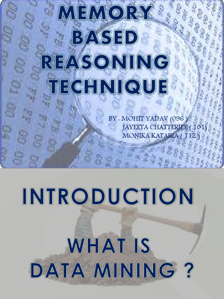 Memory Based Reasoning - BIA | PDF | Data Mining | Areas Of Computer ...