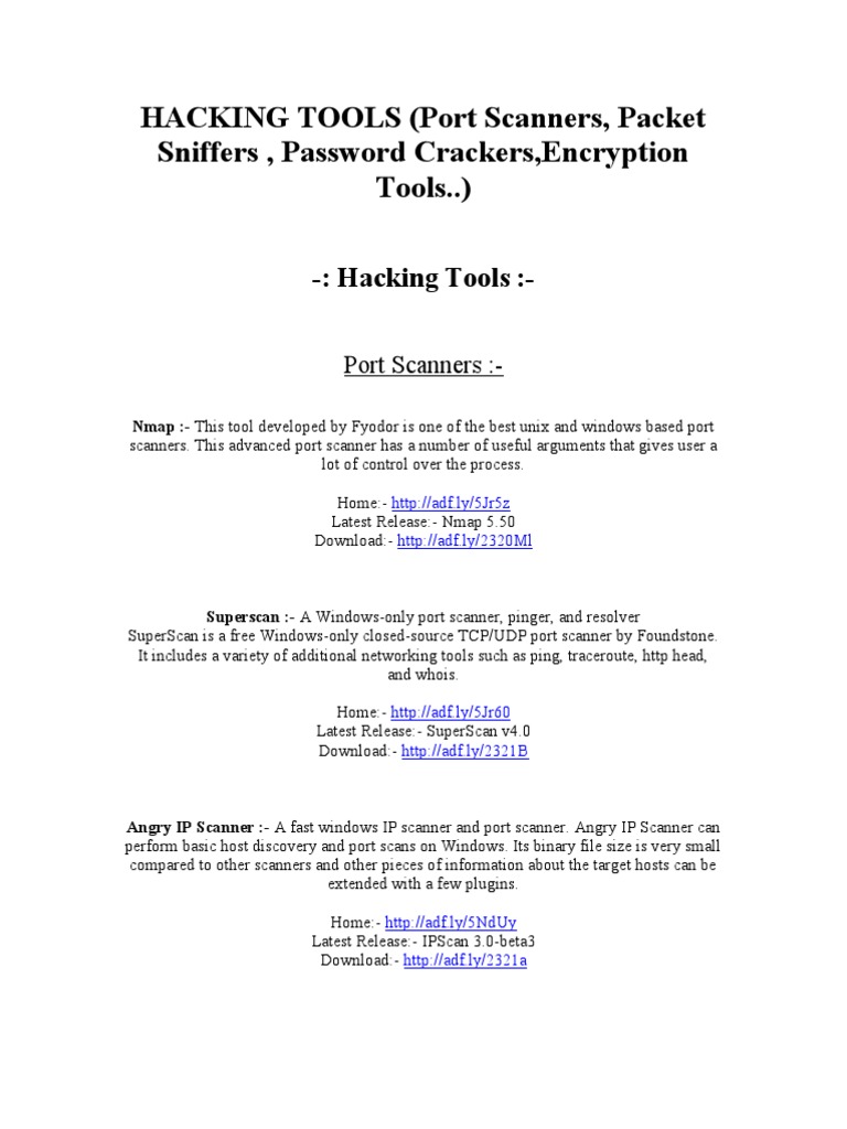 Hacking Tools | PDF | Transport Layer Security | Computer Network