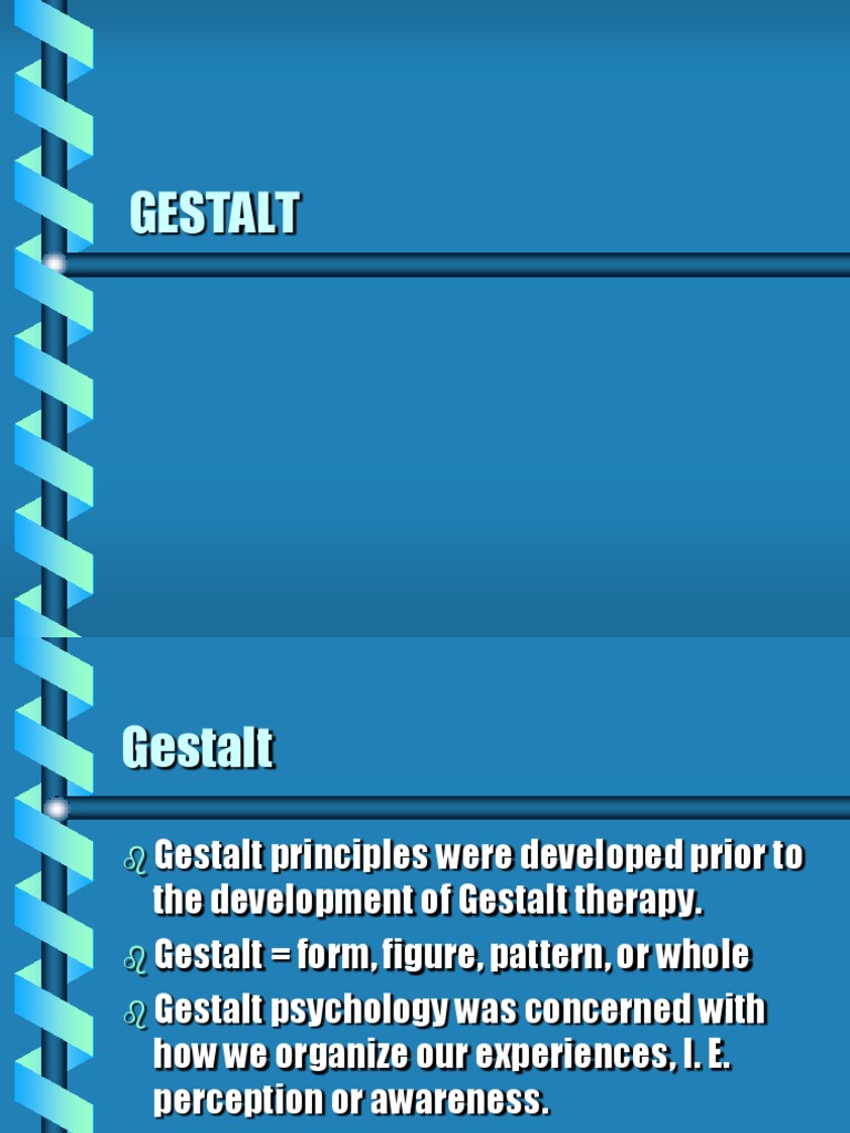 Gestalt | PDF | Gestalt Therapy | Psychotherapy