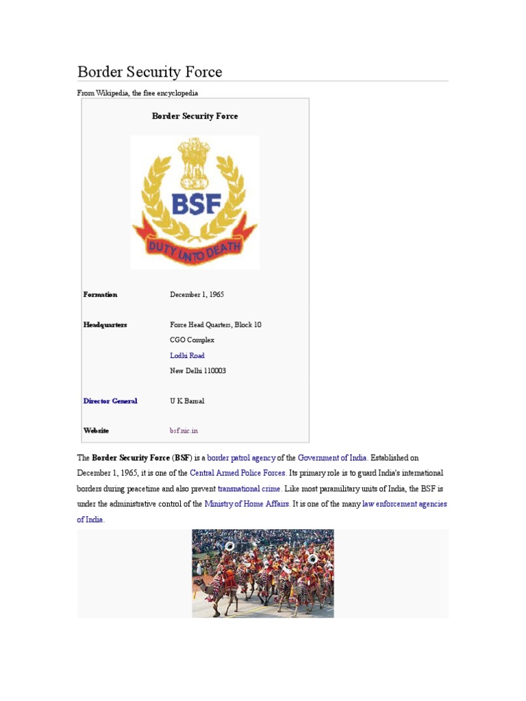 Border Security Force | Military | National Security